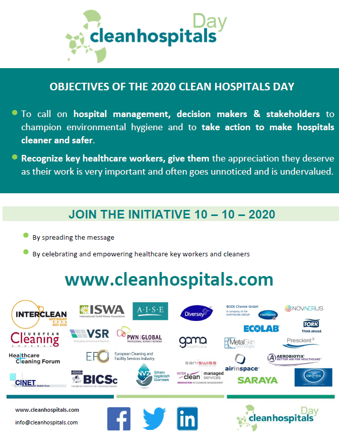 SAVE THE DATE : 10 - 10 - 2020 Clean Hospitals Day - Clean Hospitals